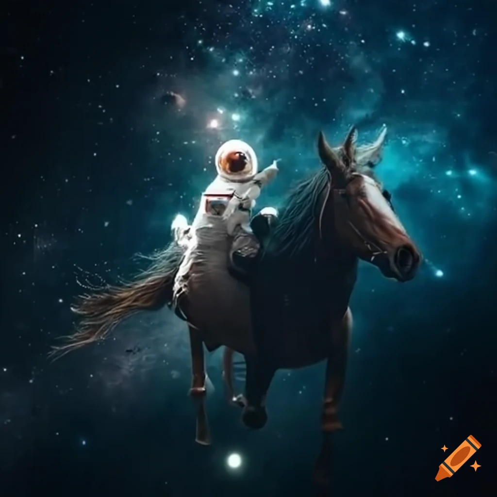 Astronaut riding a horse in a realistic setting on Craiyon