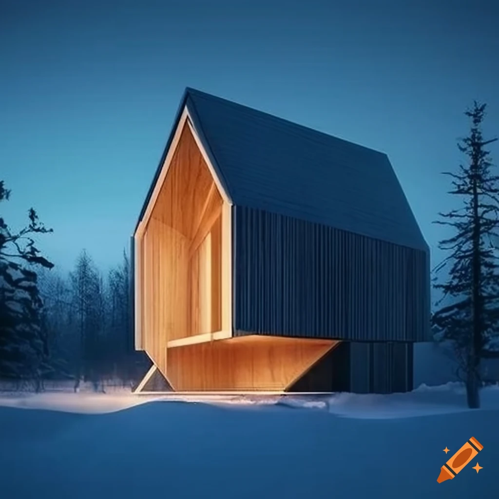 Norwegian nordic minimalism tower cabin architecture on Craiyon