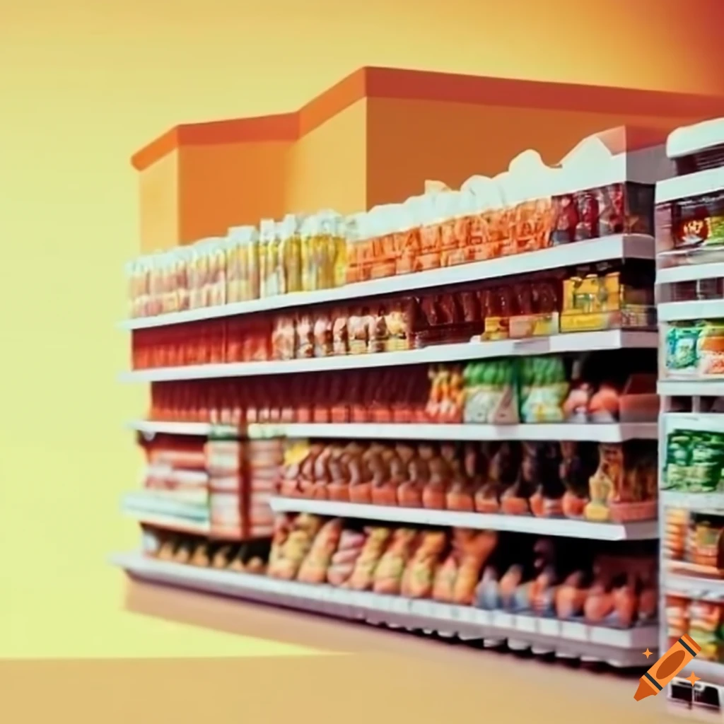 Supermarket Shelves Front View