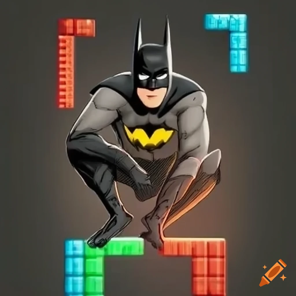 Batman playing tetris on Craiyon
