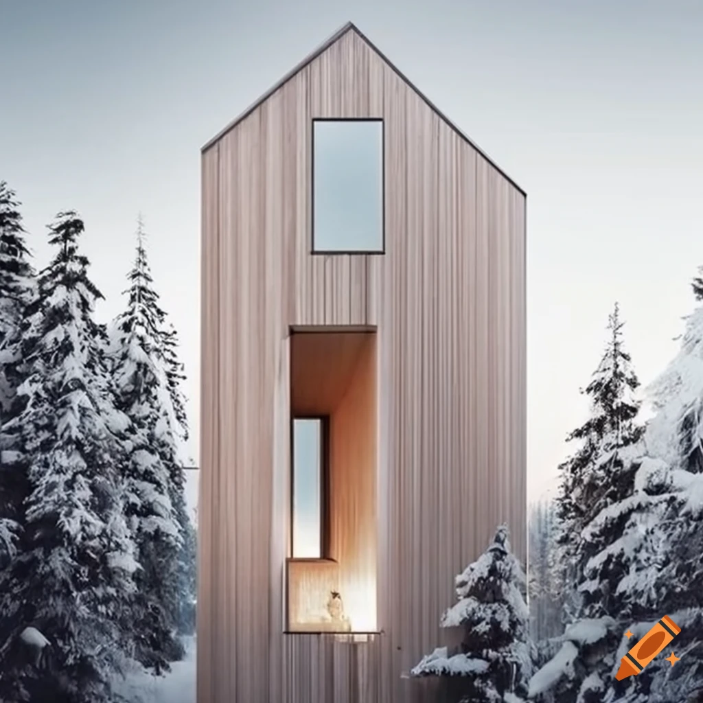 Sophisticated nordic tower cabin architecture on Craiyon