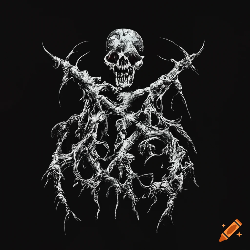 Dark and intense death metal logo with the text 'doomsday' on Craiyon