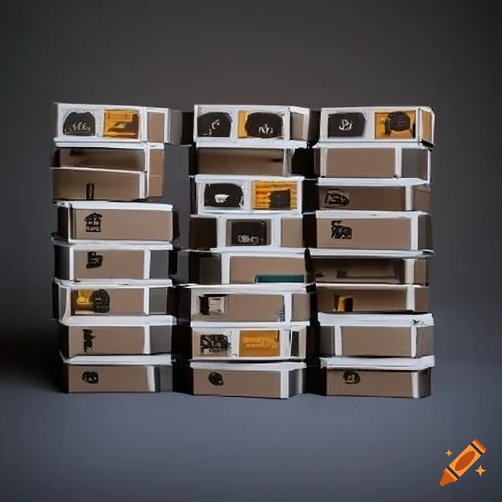Stacked numbered boxes in an organized structure on Craiyon