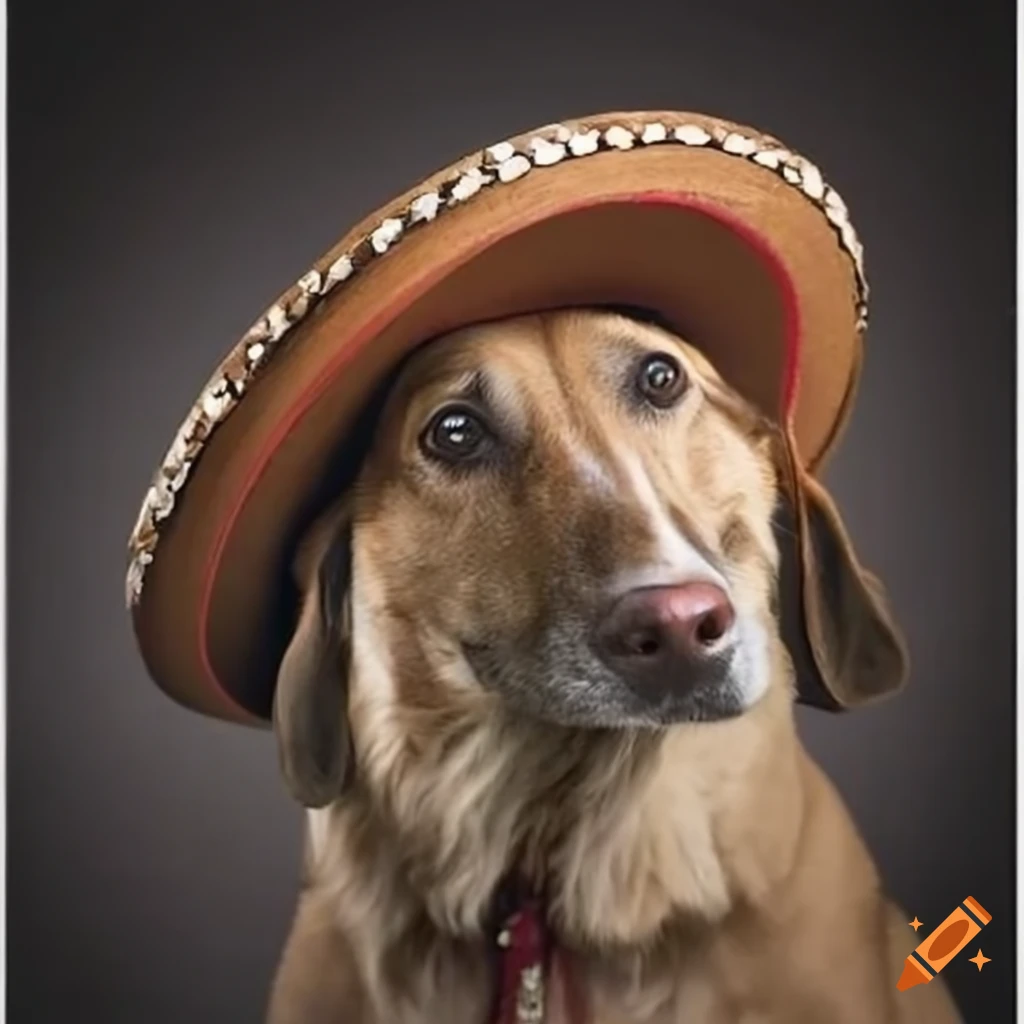 Dog wearing a hat on Craiyon