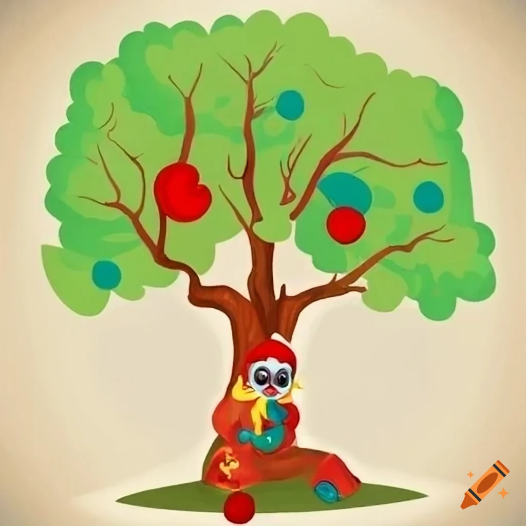Artistic depiction of a clown tree on Craiyon