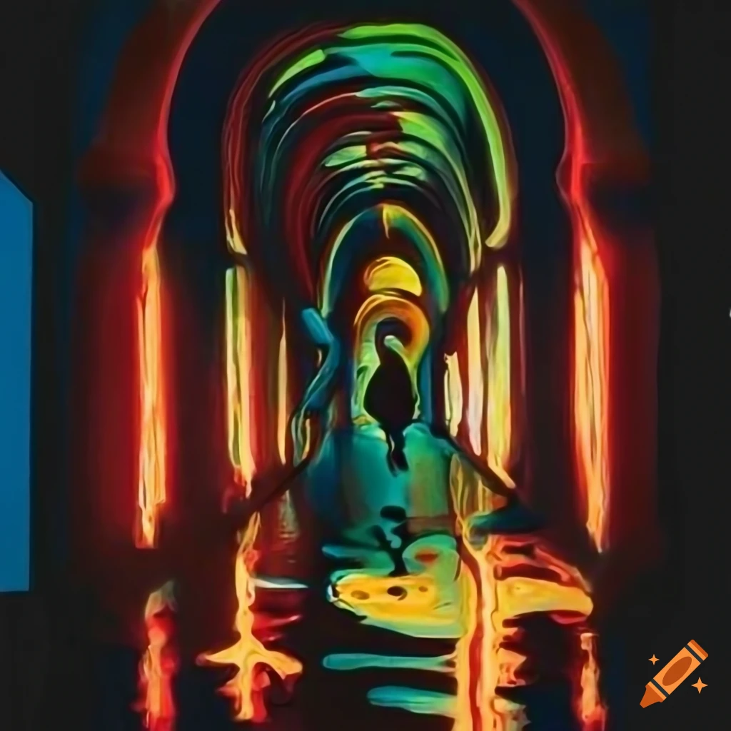 Abstract artwork of melting people on the street on Craiyon