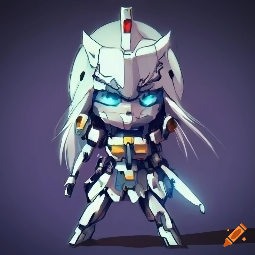Chibi robot samurai in metallic armor on Craiyon