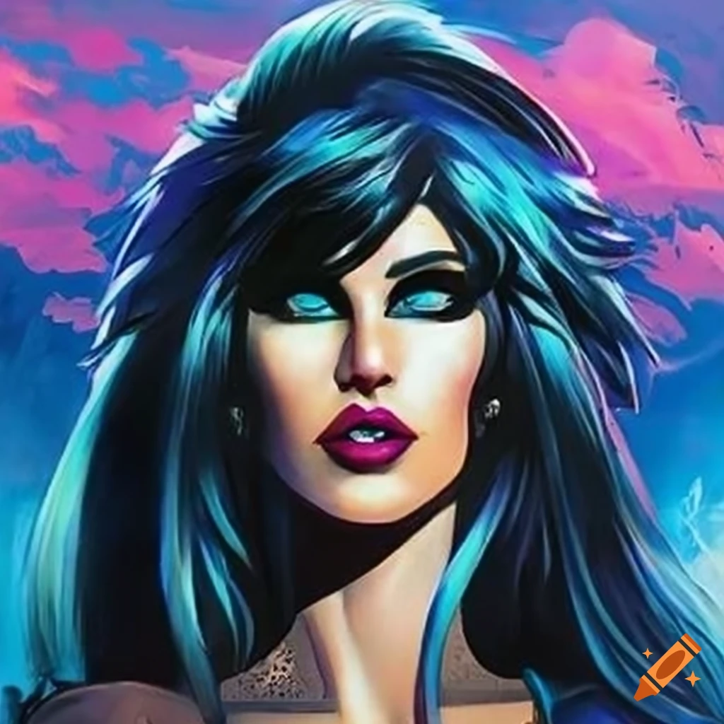 Simon bisley style artwork of evil lyn