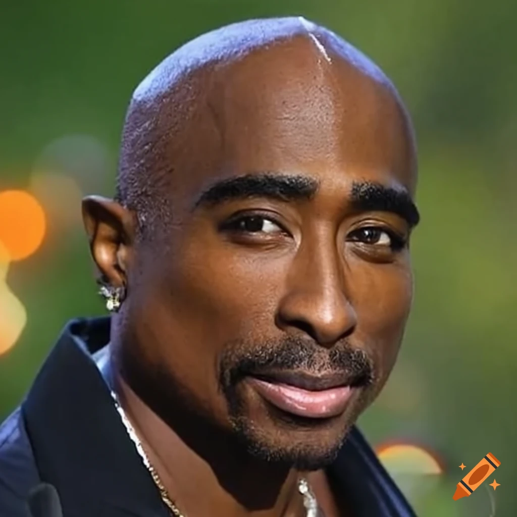 Portrait of 2pac shakur at age 52 on Craiyon