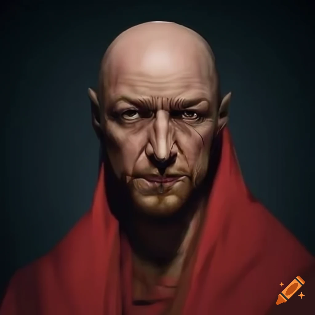 A bald, blue-skinned, blue-eyed wizard reminiscent of sherlock holmes ...