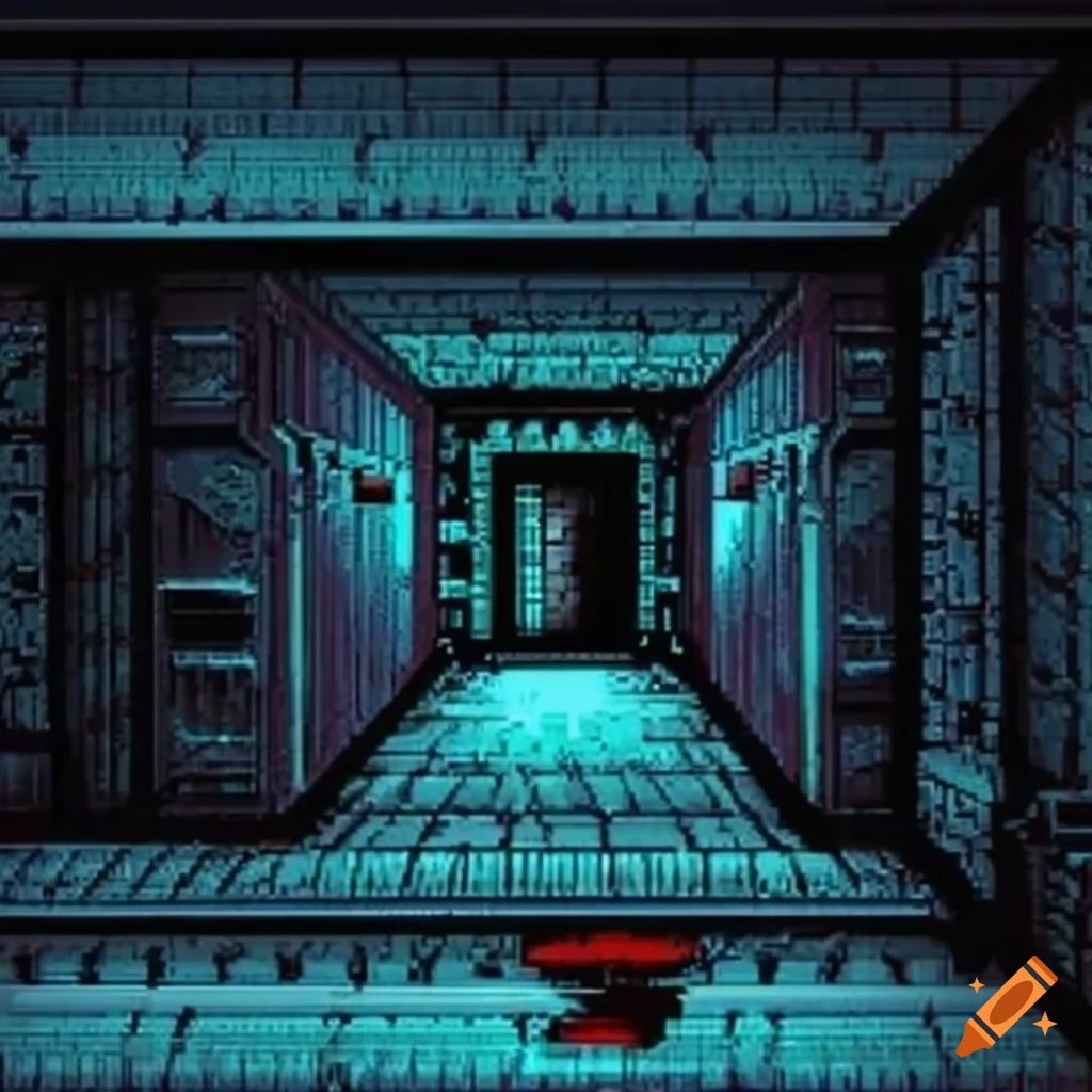 Pixel gui menu for a 90's horror video game