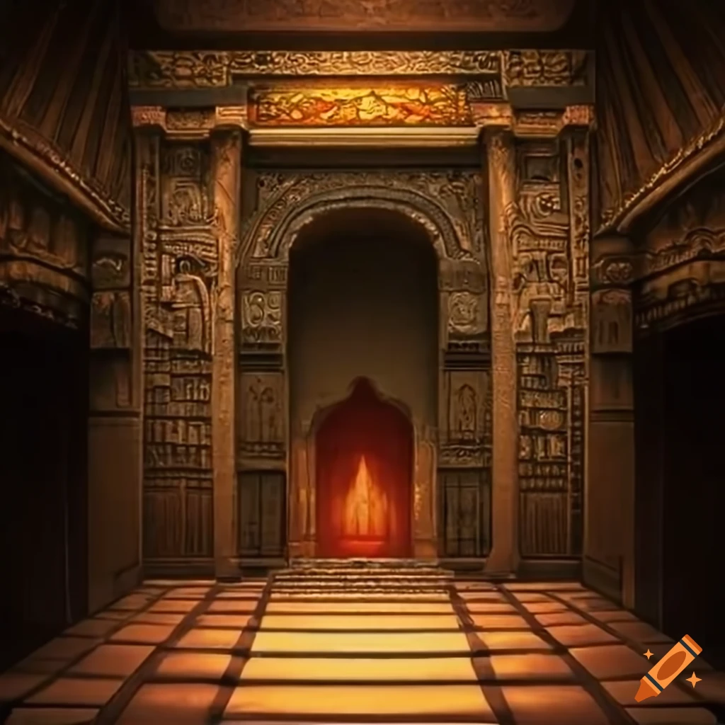 Surreal landscape of an ancient sun temple on Craiyon