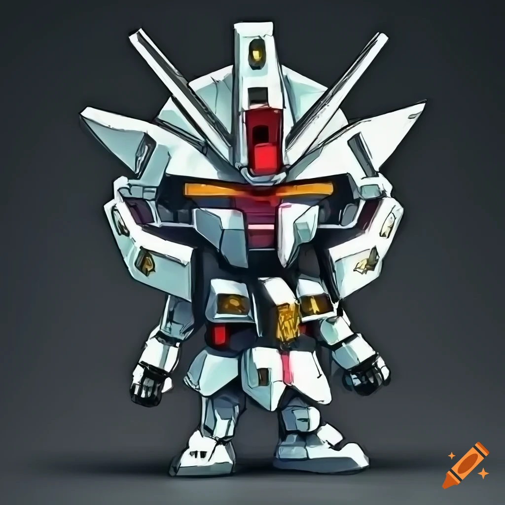 Metallic chibi robot in samurai armor on Craiyon