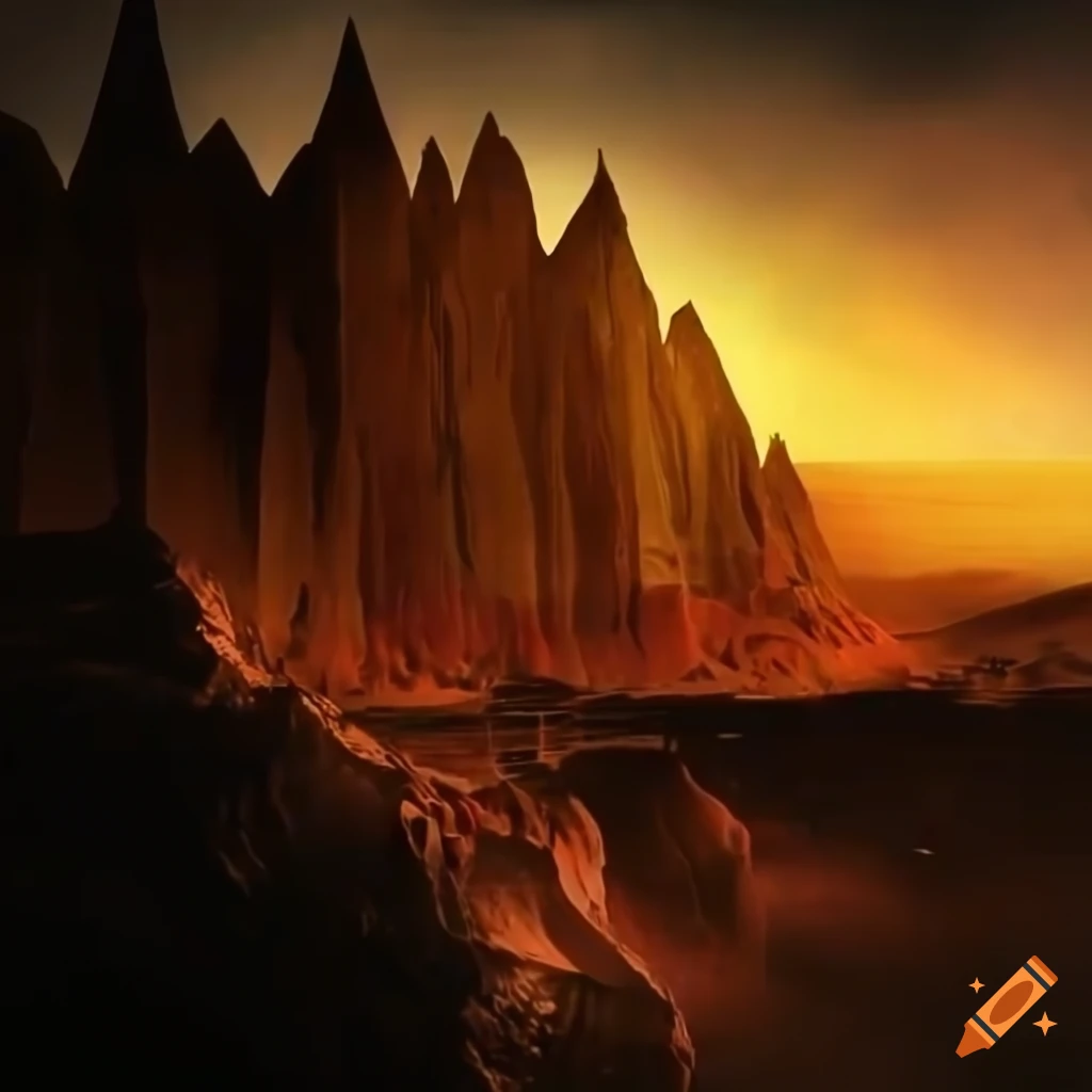 Digitally created dynamic landscapes on Craiyon