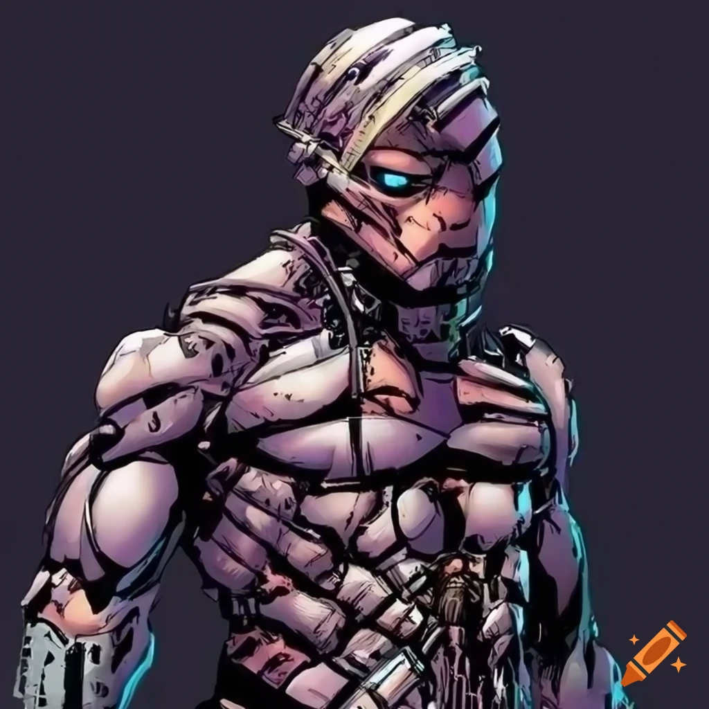 Master chief and punisher and batman fusion in manga style art on Craiyon