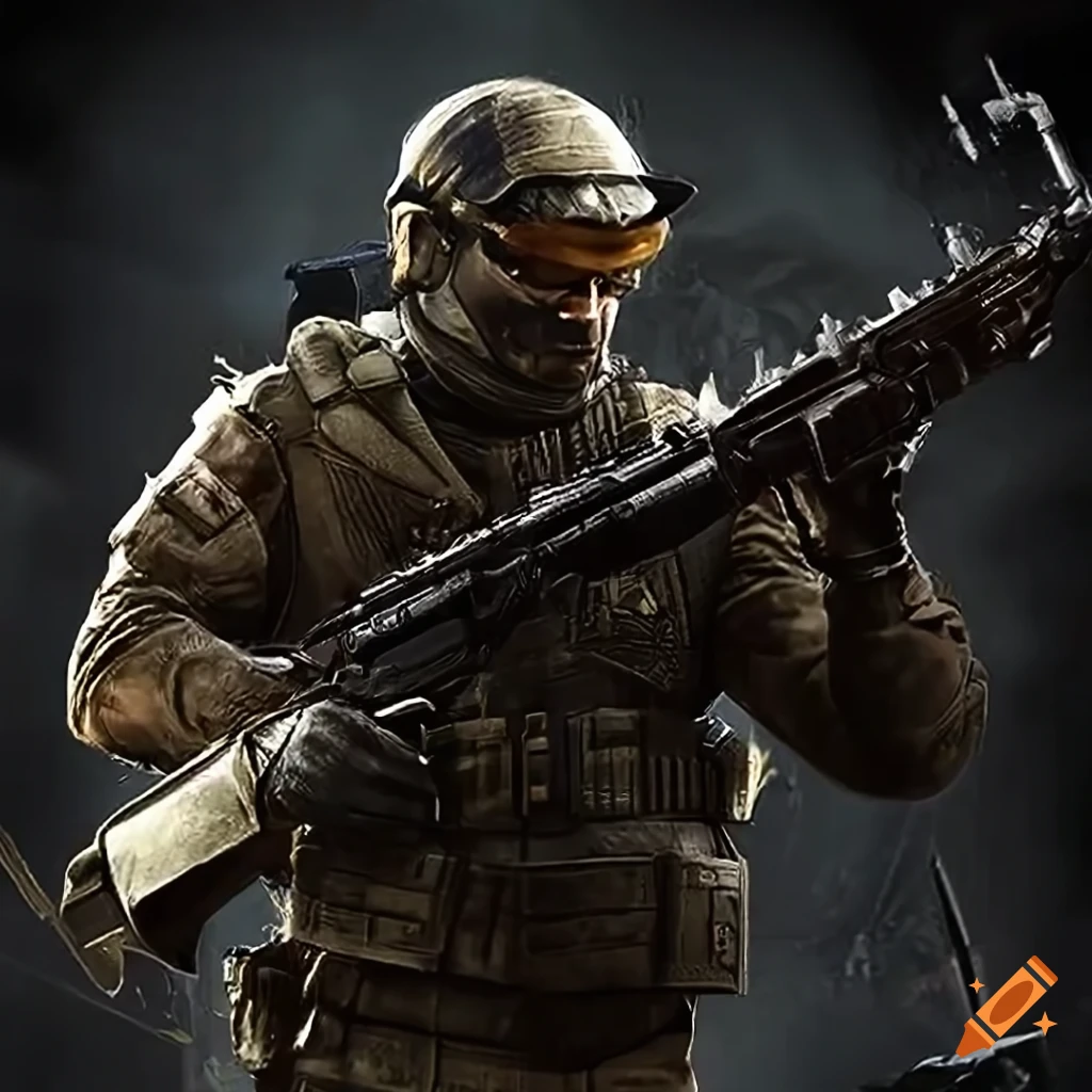 Poster of solid snake in call of duty style on Craiyon