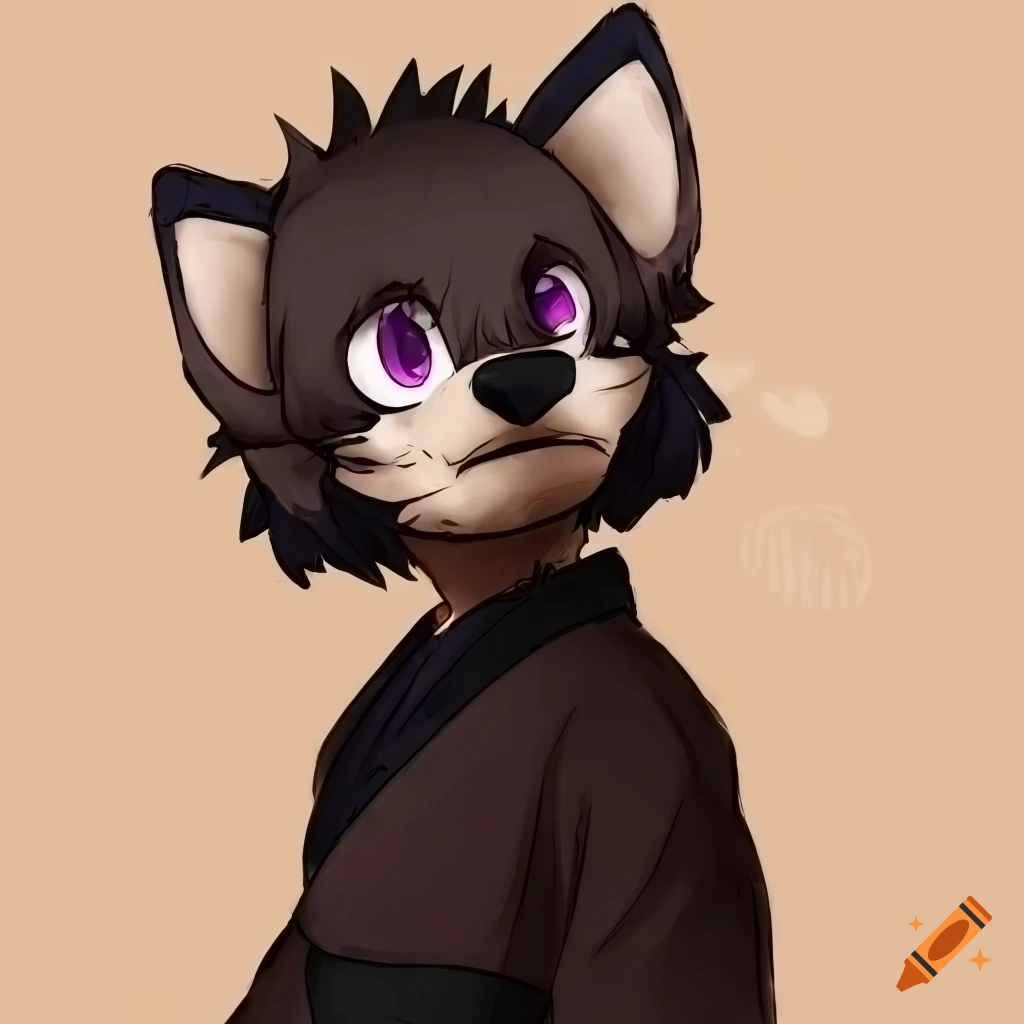 Digital artwork of a cute male furry in kendo uniform on Craiyon