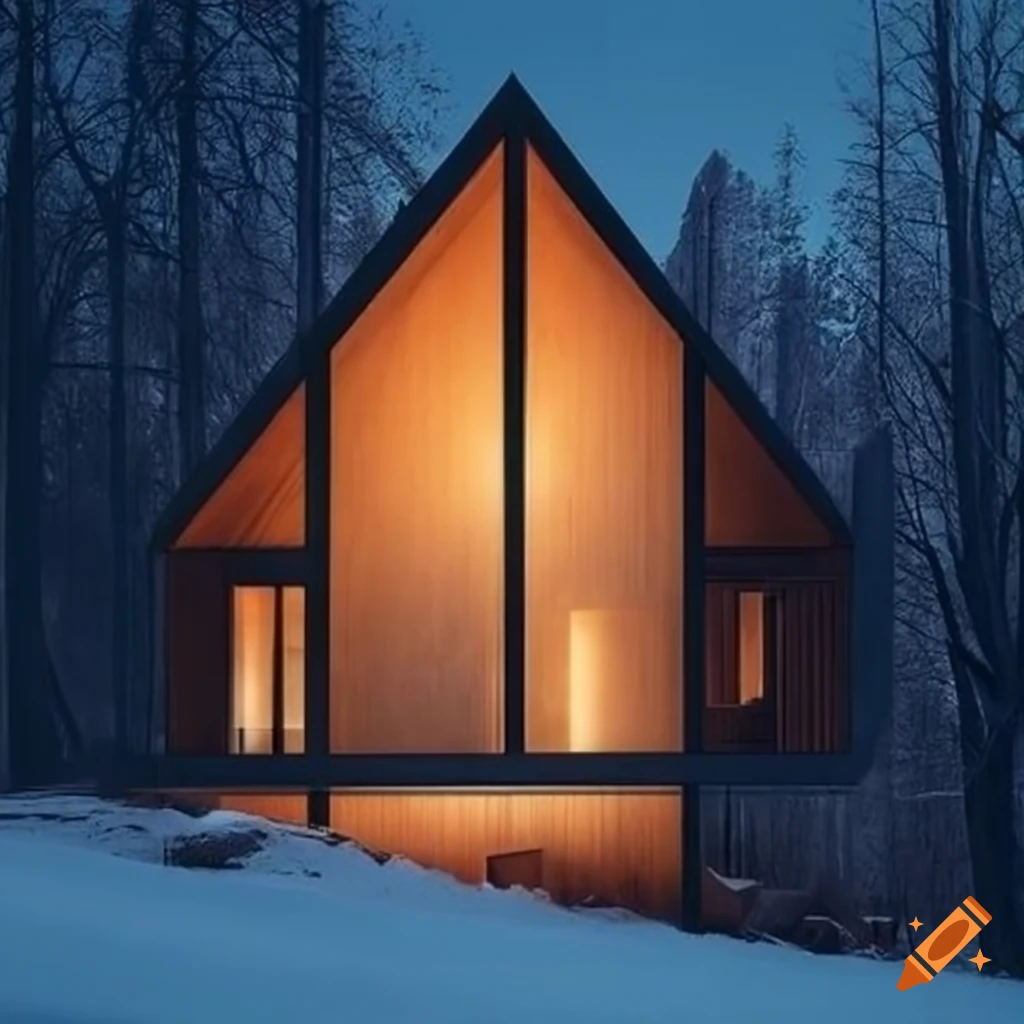 Modern tall cabin architecture on Craiyon