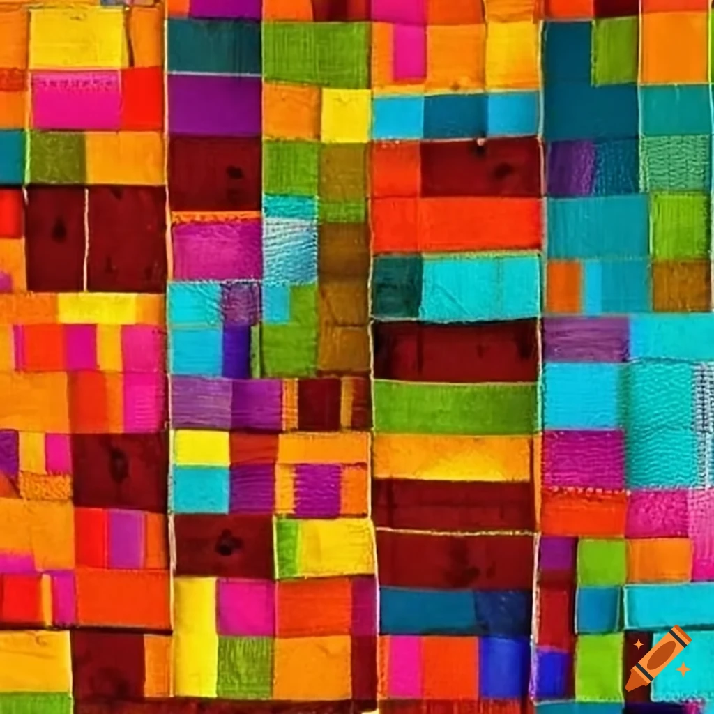 Coloured patchwork design on Craiyon