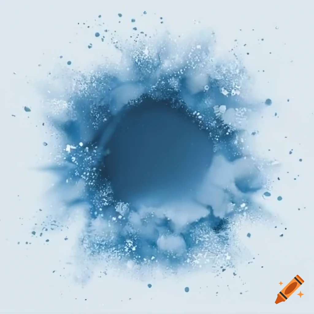 Snow explosion against white background on Craiyon