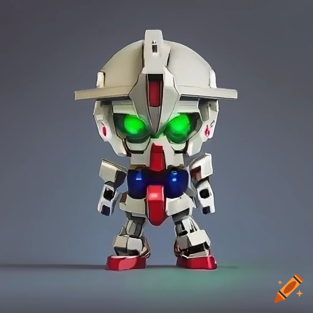 Chibi robot with metallic design on Craiyon