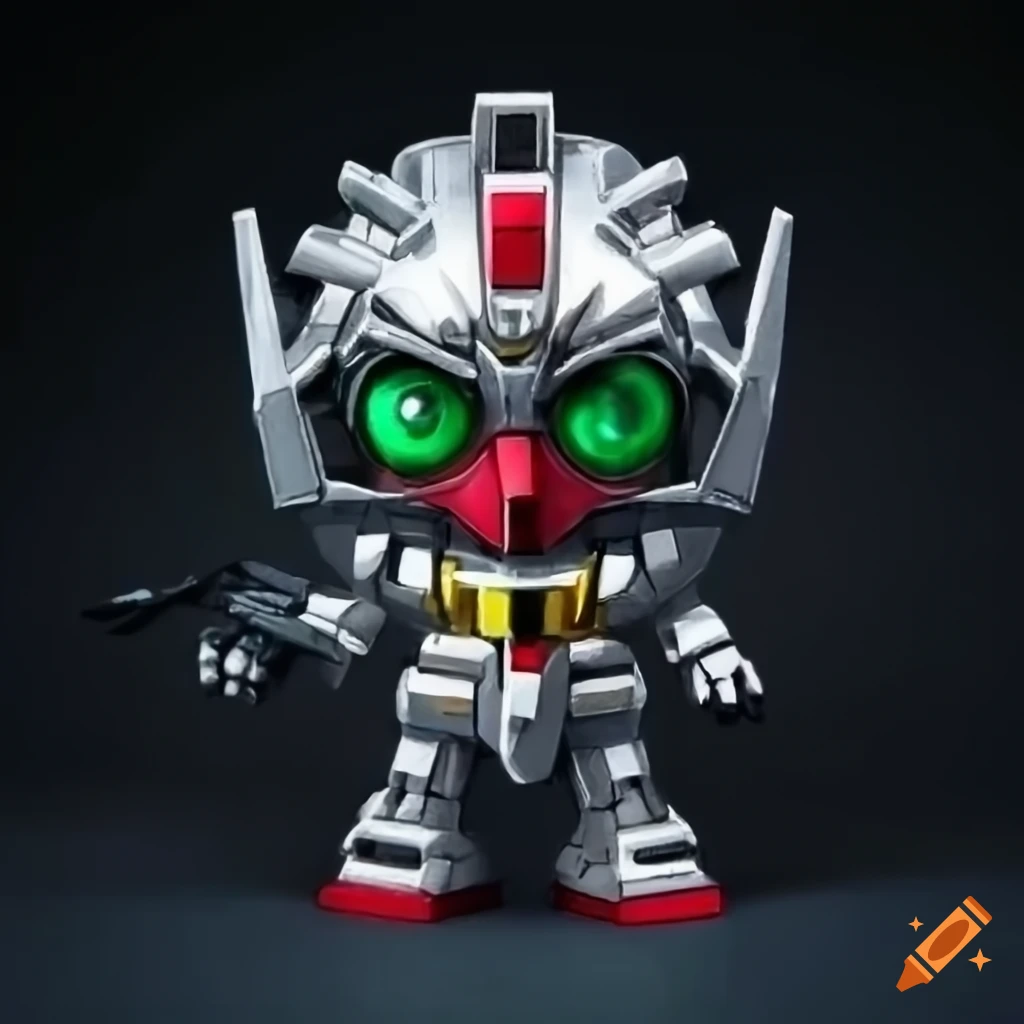 Chibi robot with metallic design on Craiyon