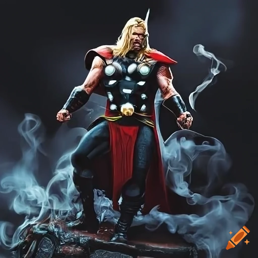 Black thor smoking a joint