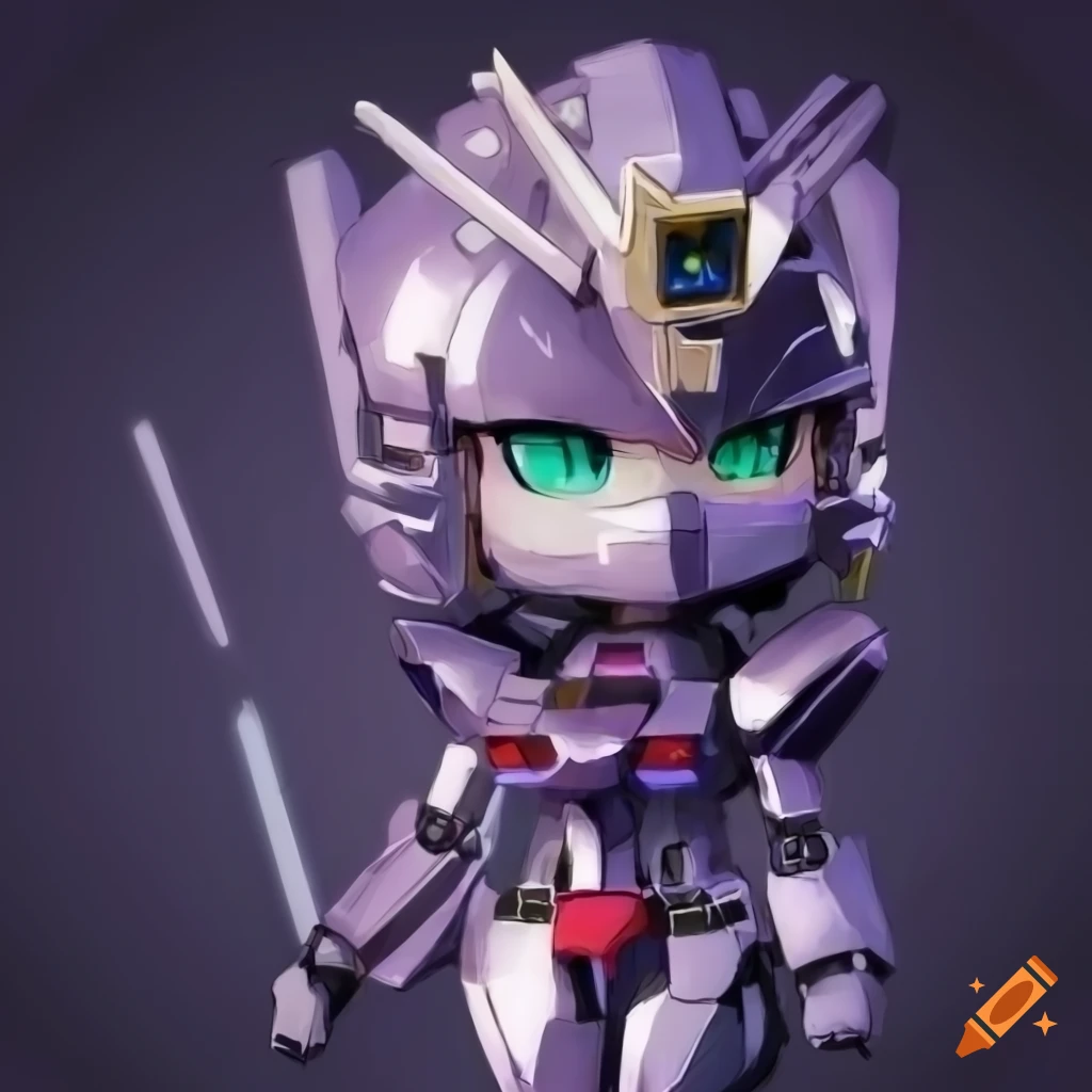 Chibi samurai robot with metallic armor on Craiyon