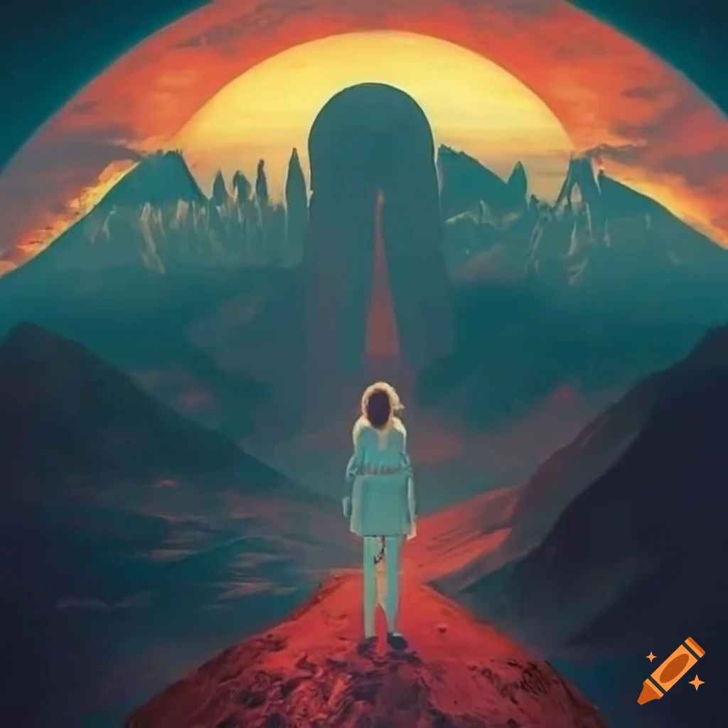 Sci-fi poster featuring catherine tate overlooking an alien landscape ...