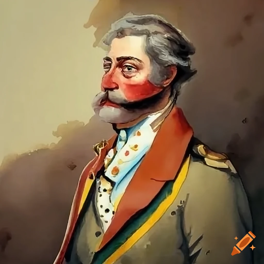 Antoine 1, king of gaul, wearing a light blue coat on Craiyon