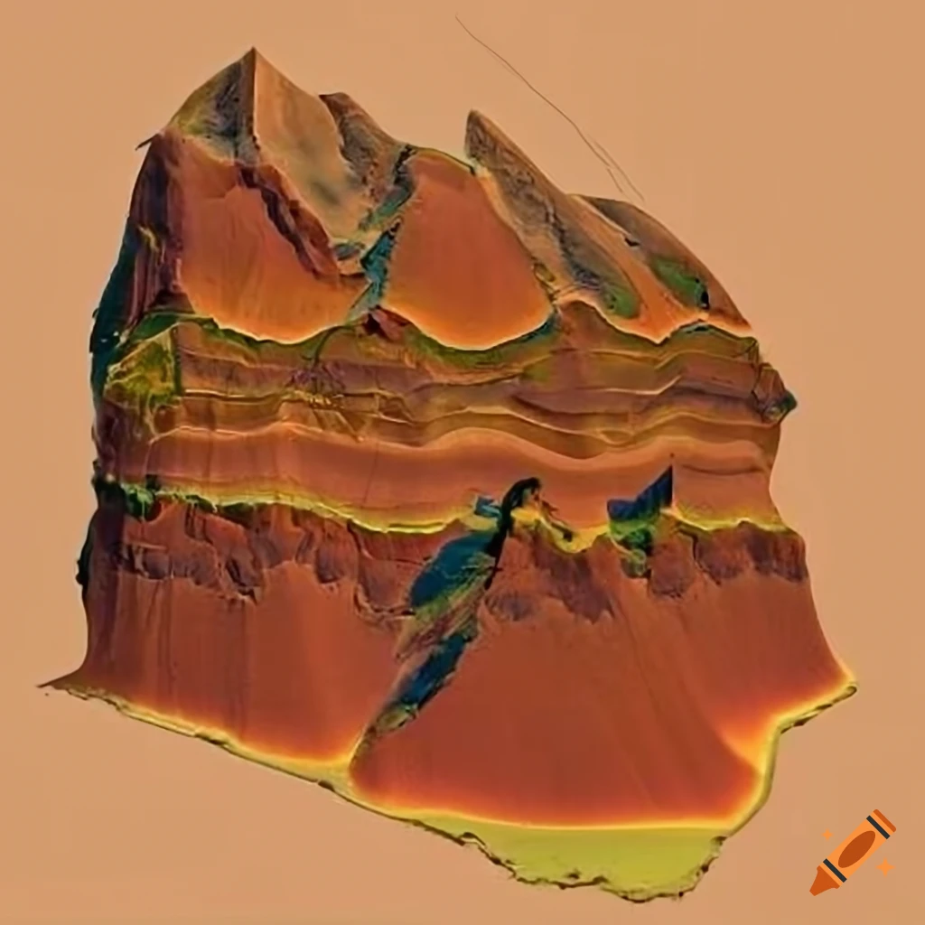 Images of sedimentary rocks formation and basin geology on Craiyon