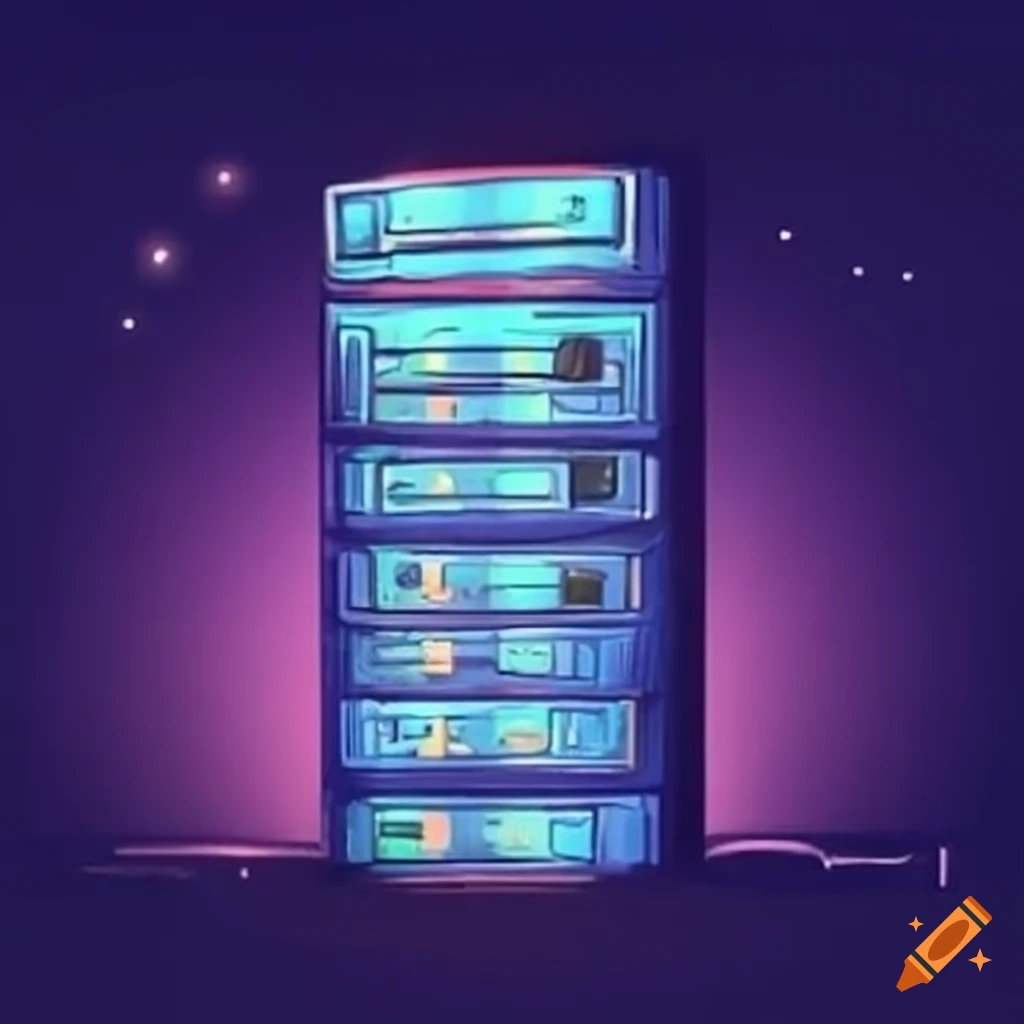 Illustration of different server types on Craiyon