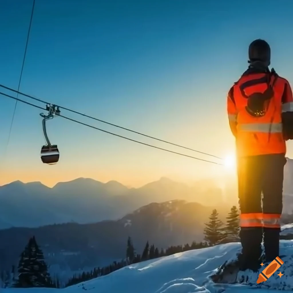 Photorealistic image of cable cars at sunrise on Craiyon