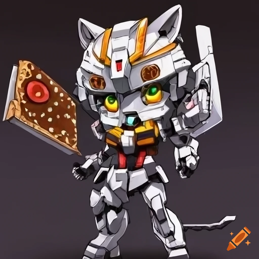 Chibi robot with black, orange, and white colors on Craiyon