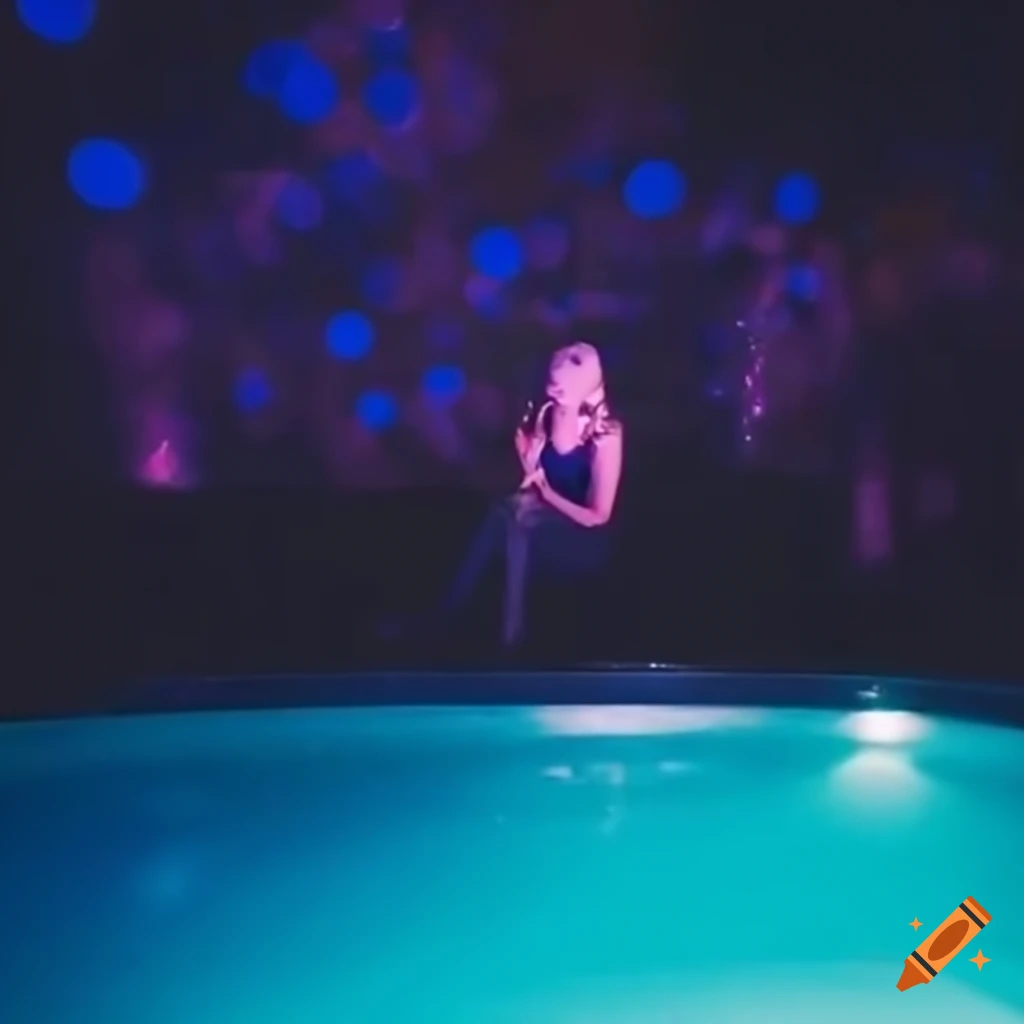 Man swimming in a pool with blurred face on Craiyon