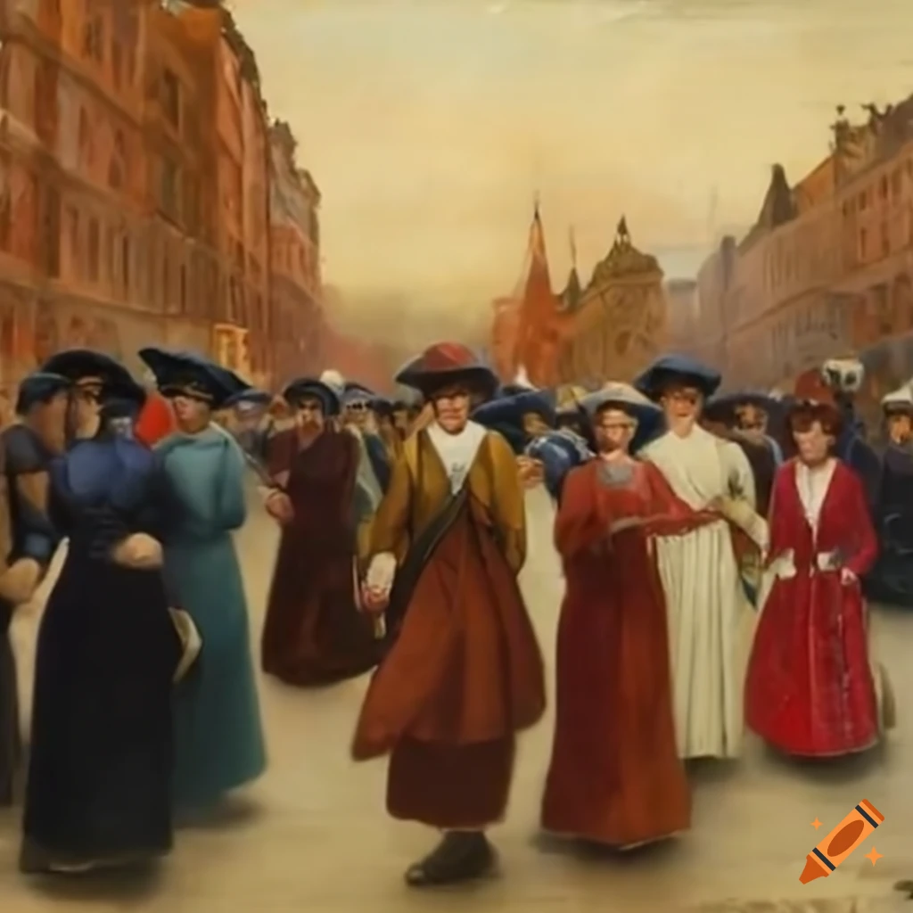 Historic photo of women marching for suffrage