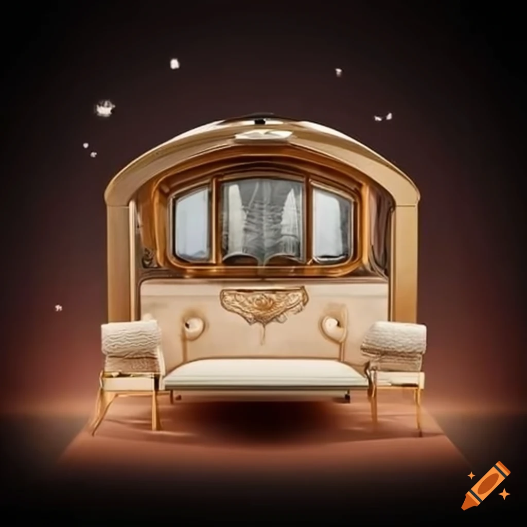 Front view of a luxurious caravan on Craiyon