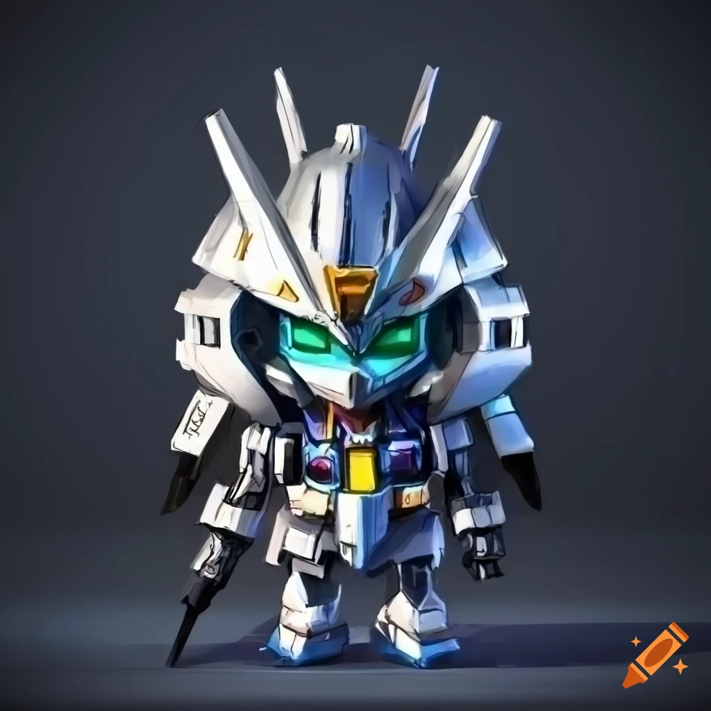 Chibi samurai robot in metallic armor on Craiyon