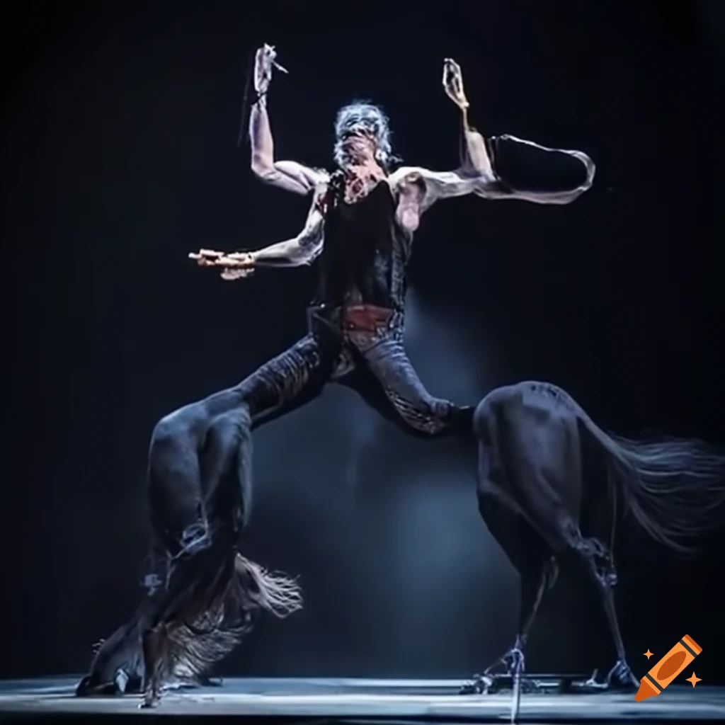 Epic rock performance of roger waters as a centaur on Craiyon