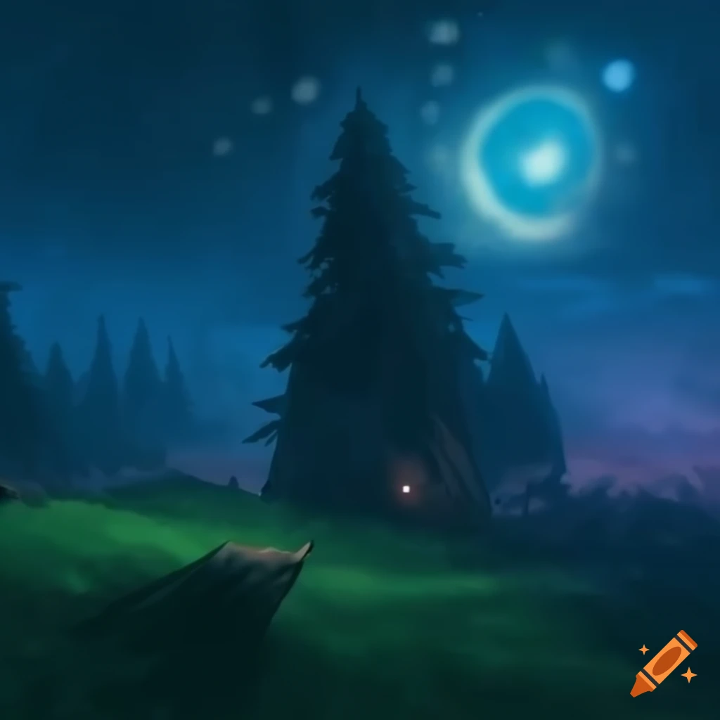 Anime depiction of the gate of heaven in valheim on Craiyon