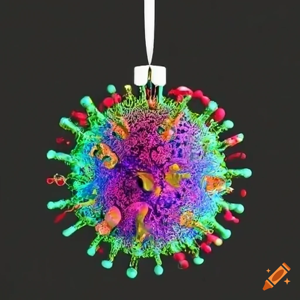 COVID-19 virus shaped like a Christmas tree ornament on Craiyon