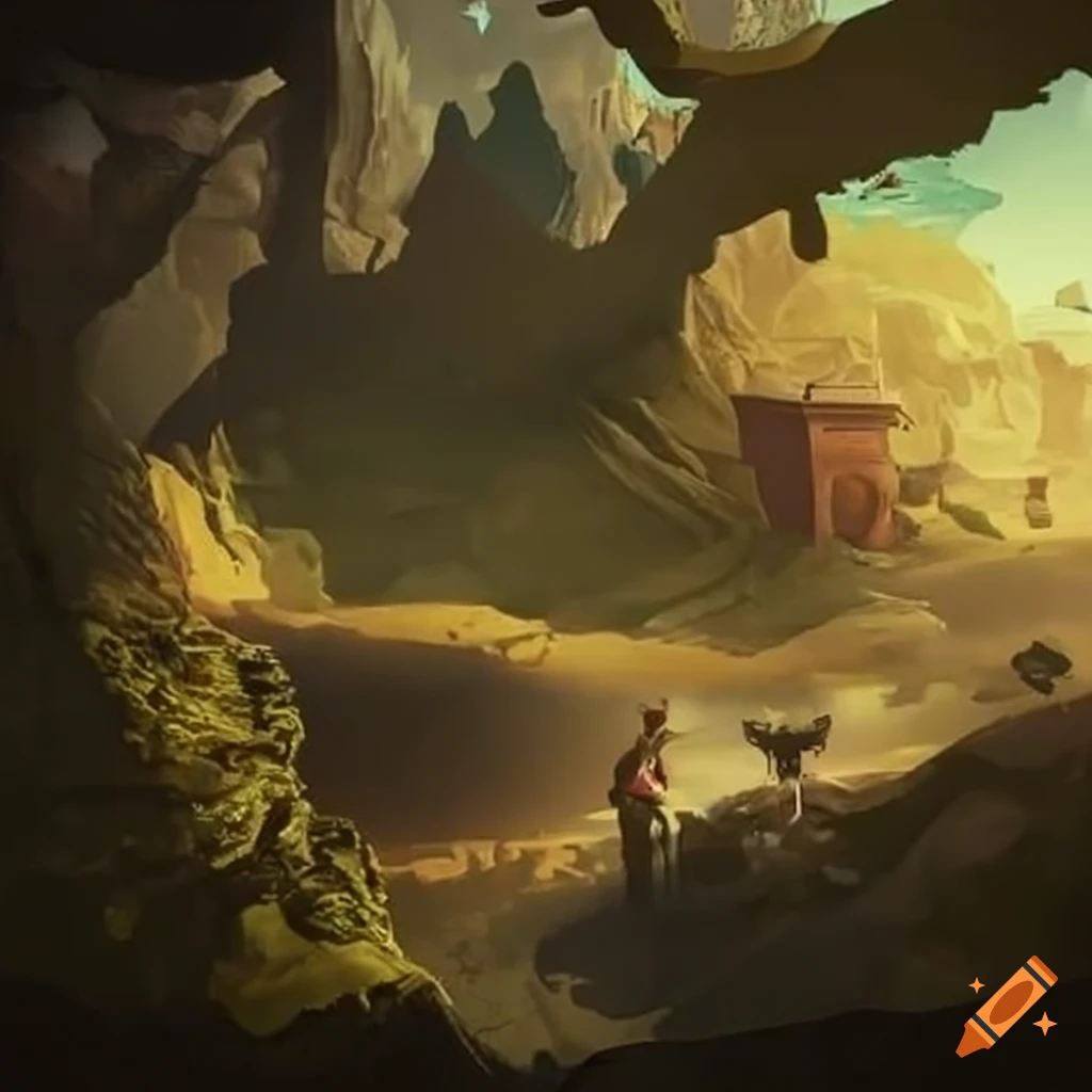 Illustration of an adventure map on Craiyon