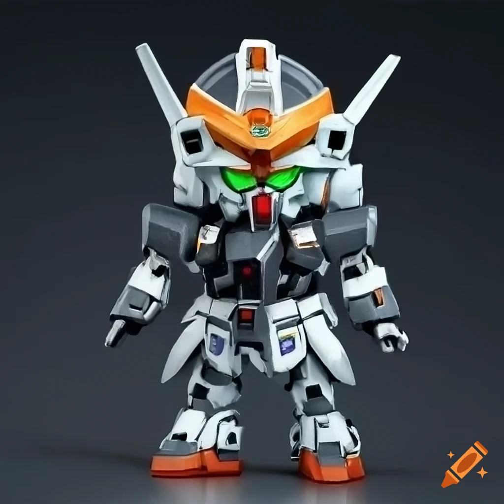 Chibi metallic robot samurai with googly eyes on Craiyon