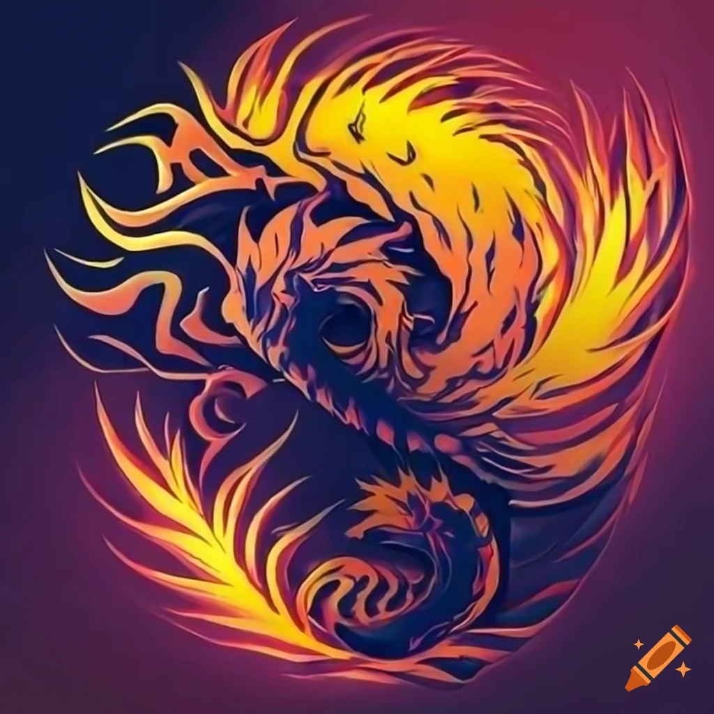 Flag with a nine-tailed fox emblem on Craiyon