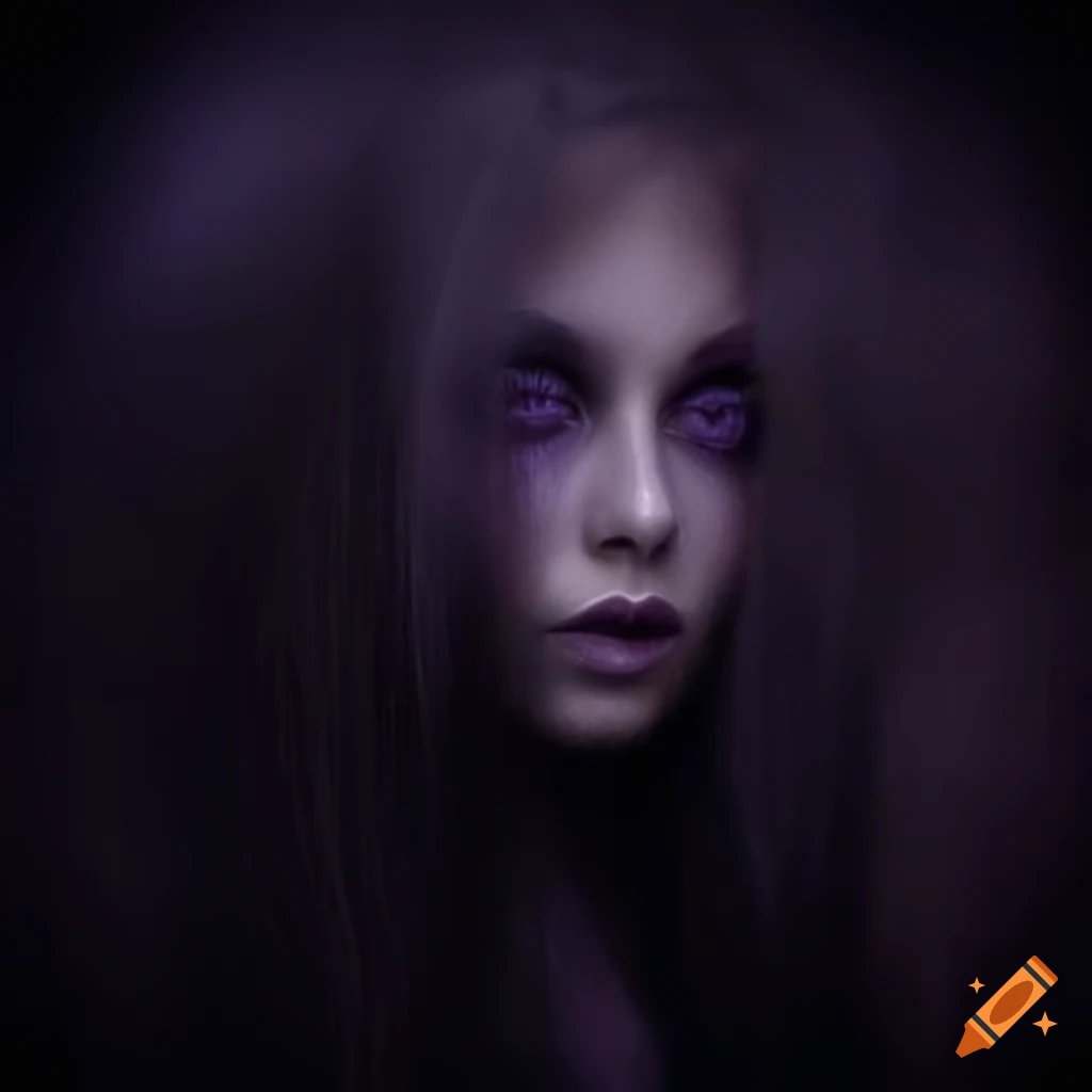Portrait Of A Woman With Purple Eyes On Craiyon