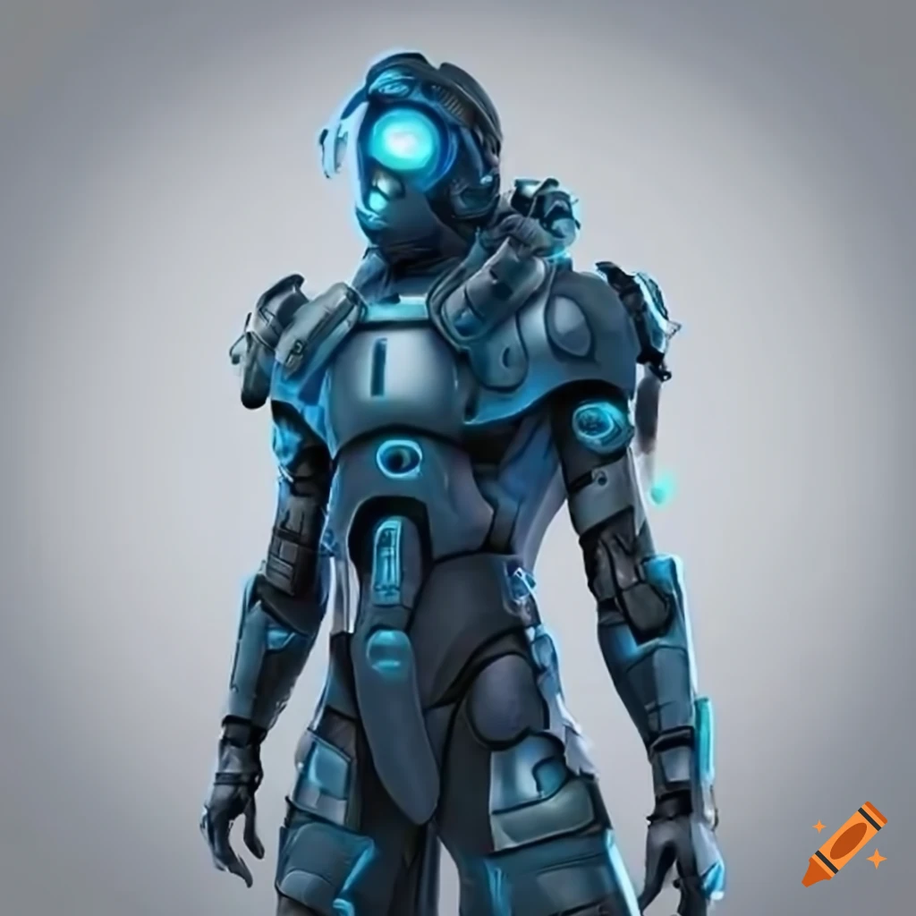 High-tech assassin in blue armor