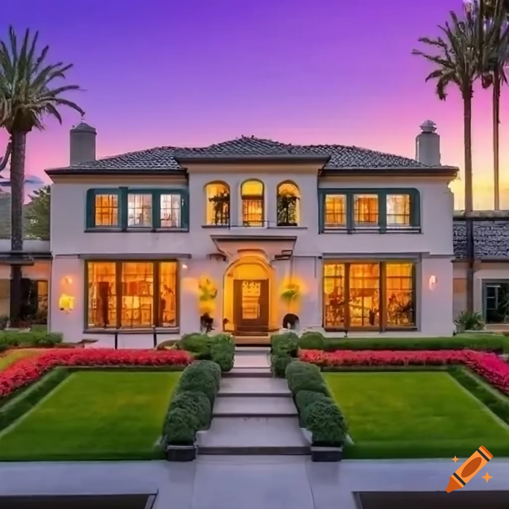 Luxurious mansion surrounded by mountains in california on Craiyon