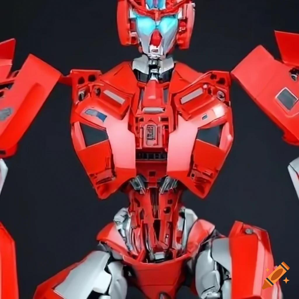 Photo of a red fembot transformer resembling a prius on Craiyon