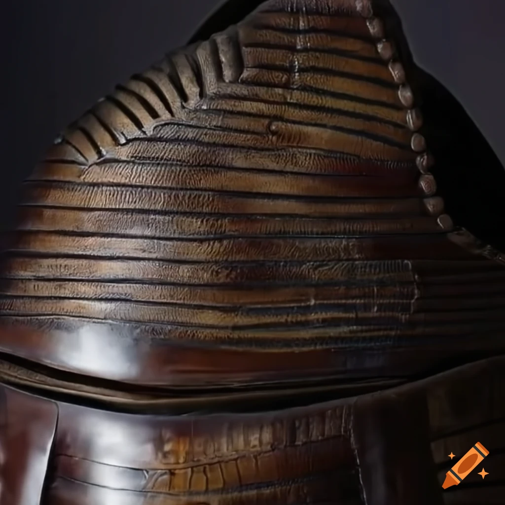Close-up of samurai armor visage on Craiyon
