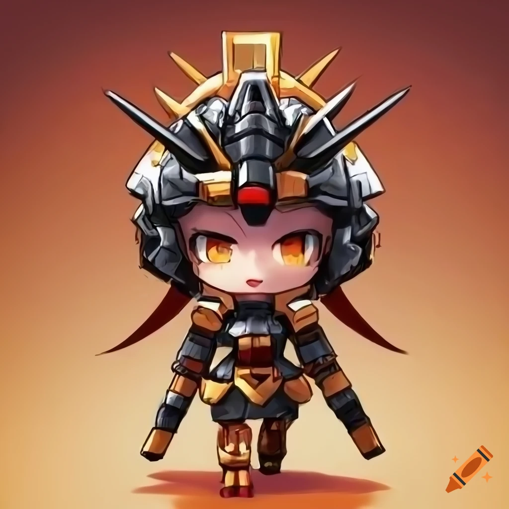 Chibi sci-fi anime style hero in armor with neo-plasma blades on Craiyon